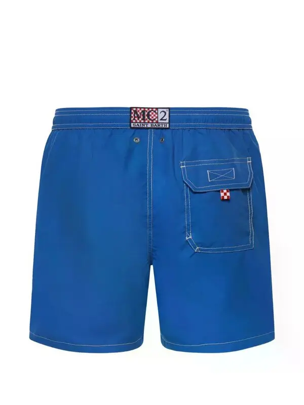 MC2 SAINT BARTH Contrast Topstitching Swim Shorts - Blue