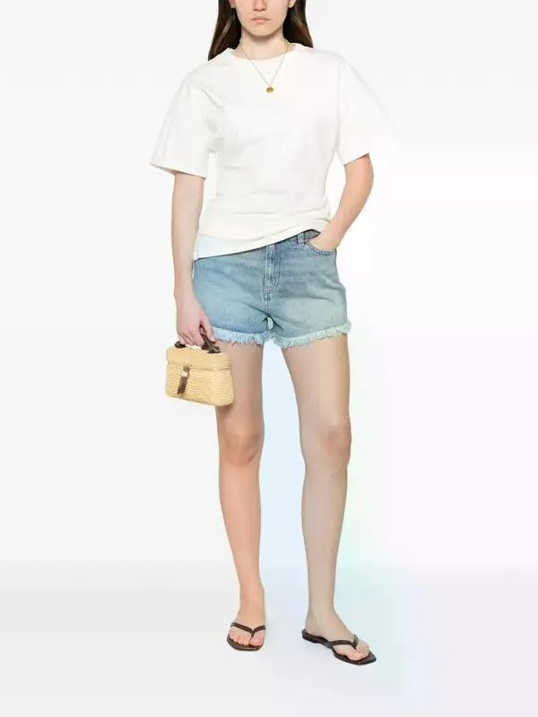 Michael Kors Frayed-hem Denim Shorts