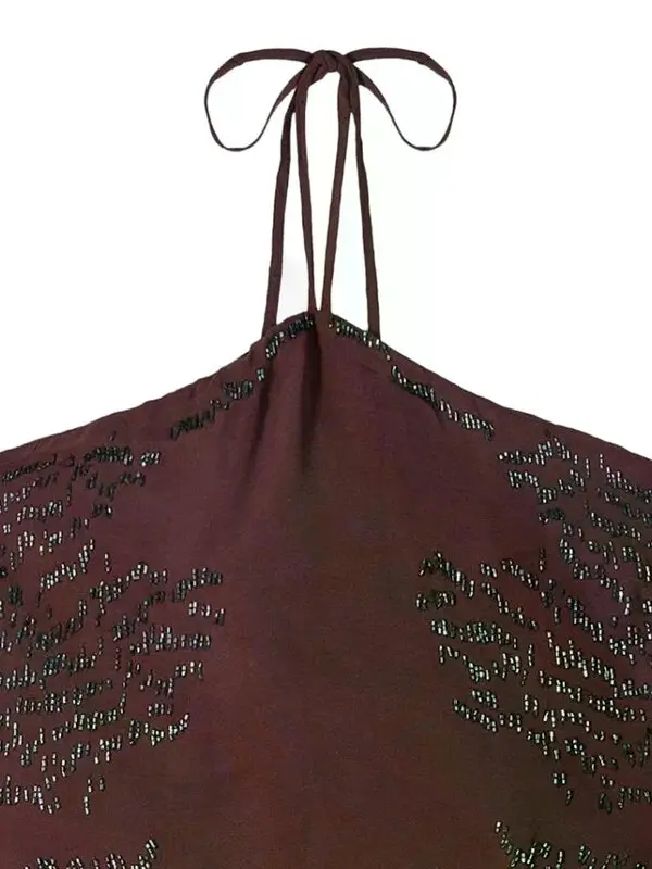 Patrizia Pepe Embroidered Halterneck Top