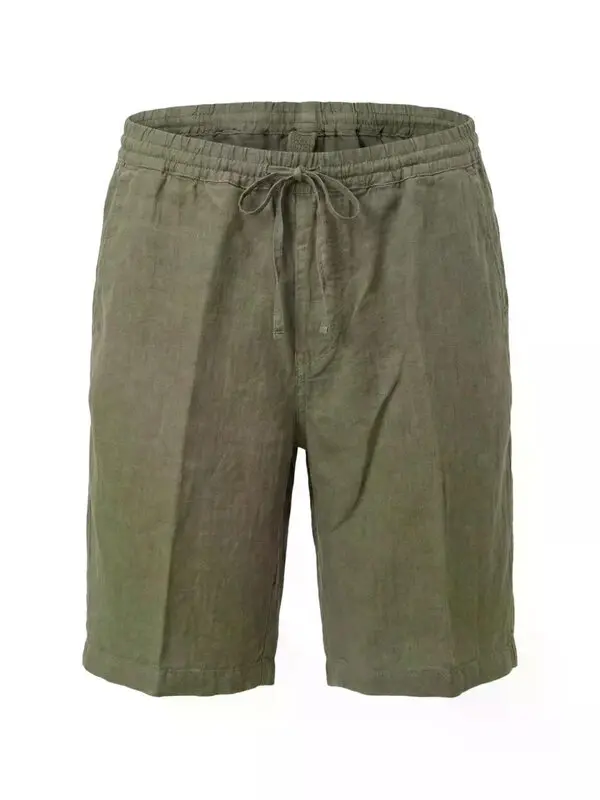 120% Lino Drawstring Linen Shorts - Green