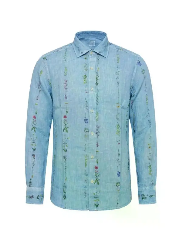 120% Lino Floral-print Shirt