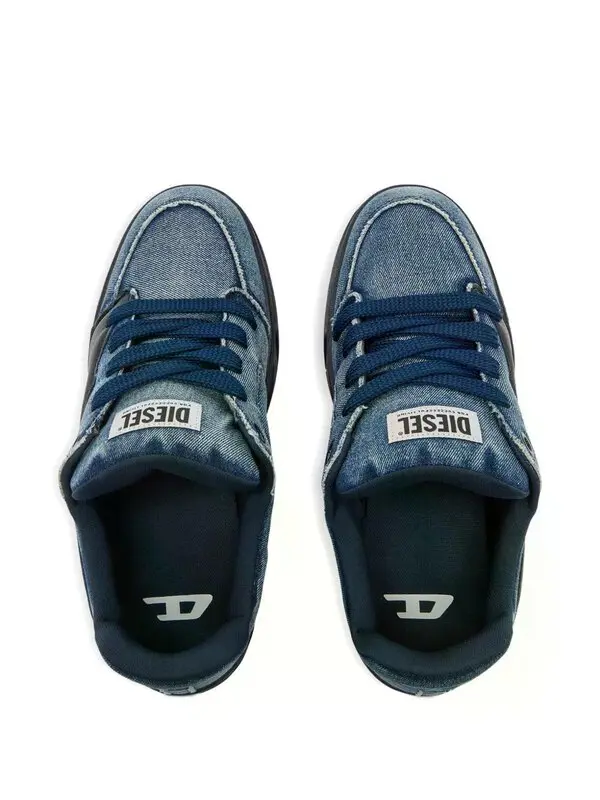 DIESEL® S-ollie Frayed Denim Sneakers - Blue