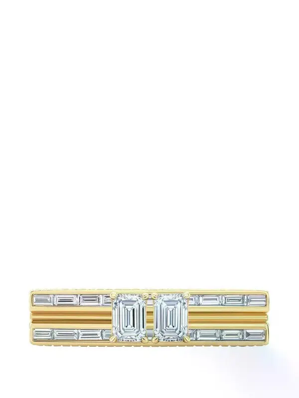 Loraida Blade Double Diamond Ring - Gold