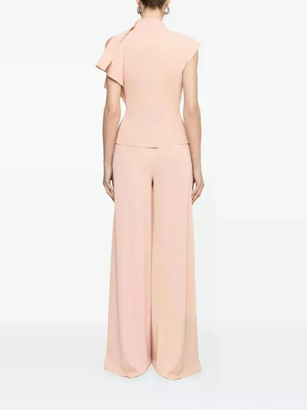 NISSA Sleeveless Ruffled High-neck Top - Pink