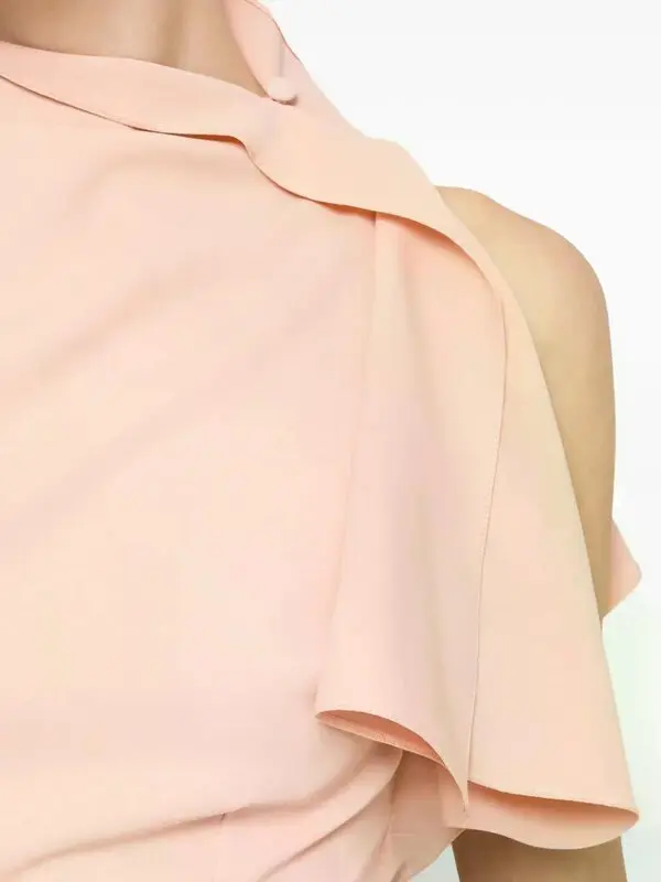NISSA Sleeveless Ruffled High-neck Top - Pink