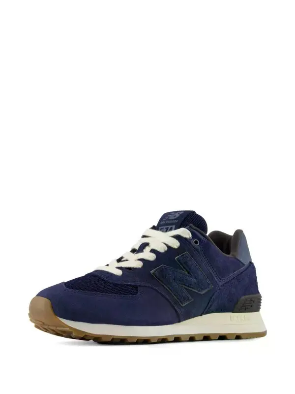 NEW BALANCE 574 Logo Detail Lace Up Sneakers - Blue