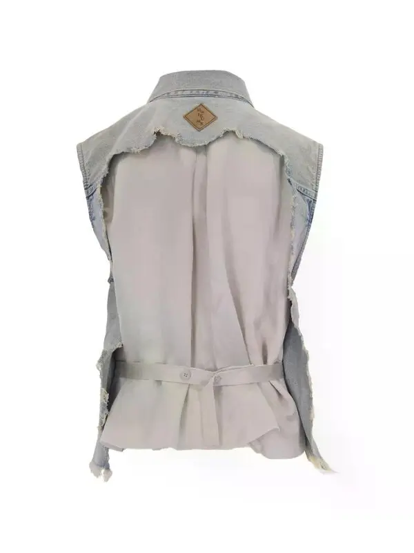 HAIKURE Raw-cut Sleeveless Denim Jacket