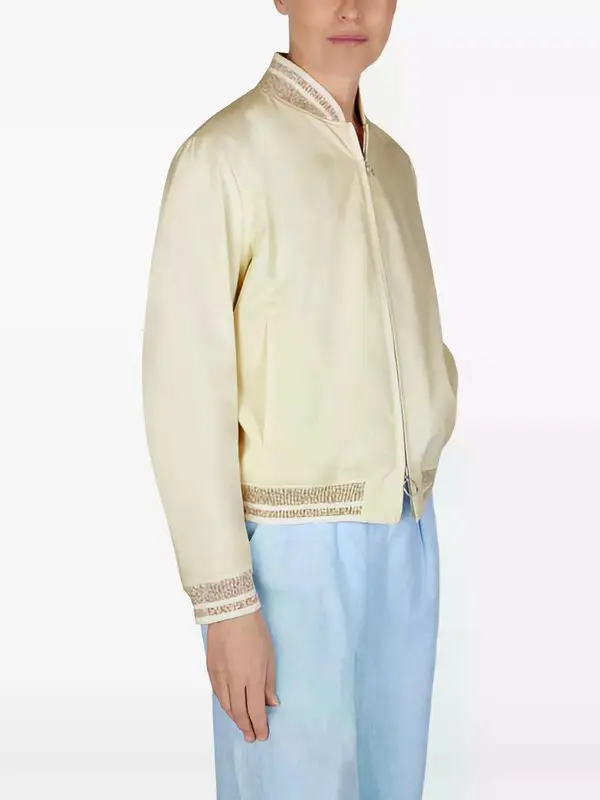 Paul & Shark Typhoon® Platinum Striped-trim Bomber Jacket