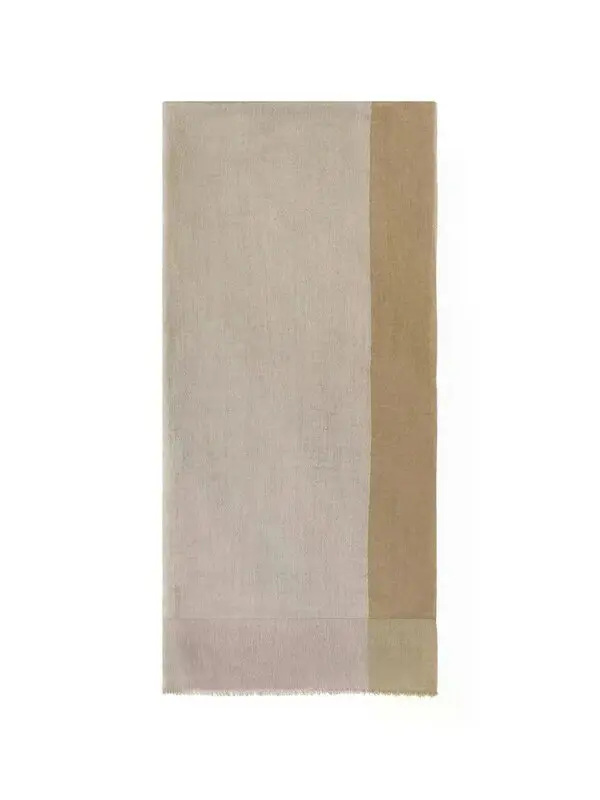 Paul & Shark Colour-block Frayed Scarf - Neutrals
