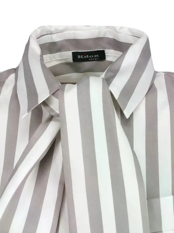 Kiton Striped Bow Blouse