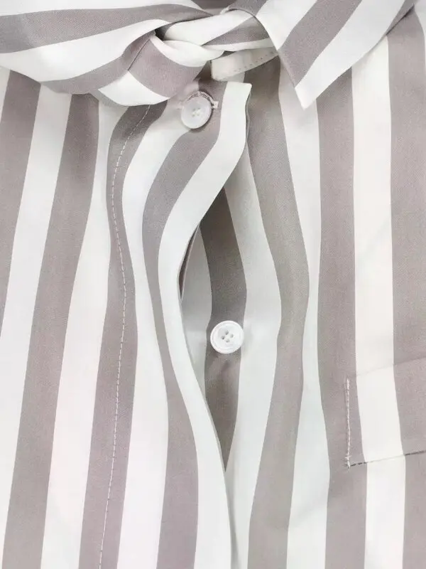 Kiton Striped Bow Blouse