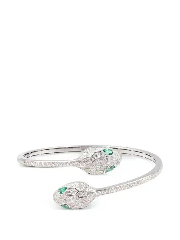BVLGARI Serpenti Seduttori Emerald Bracelet - Silver