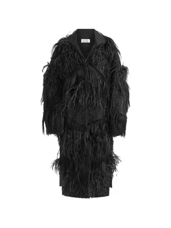 16Arlington Azra Feather-trim Coat