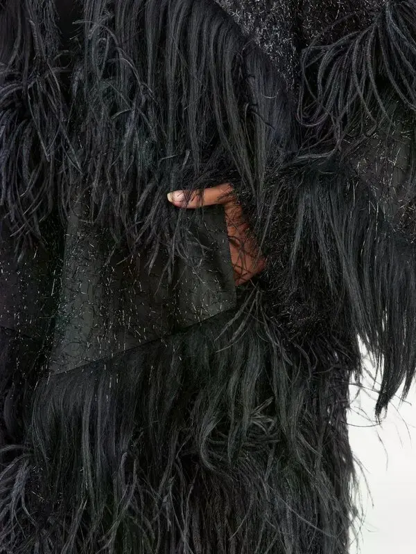 16Arlington Azra Feather-trim Coat