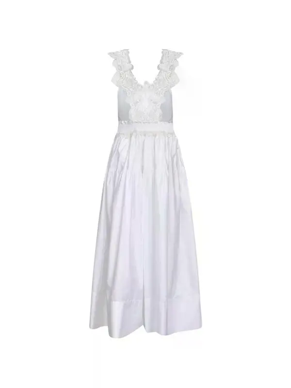 Maurizio Lace-trim Embroidered Midi Dress