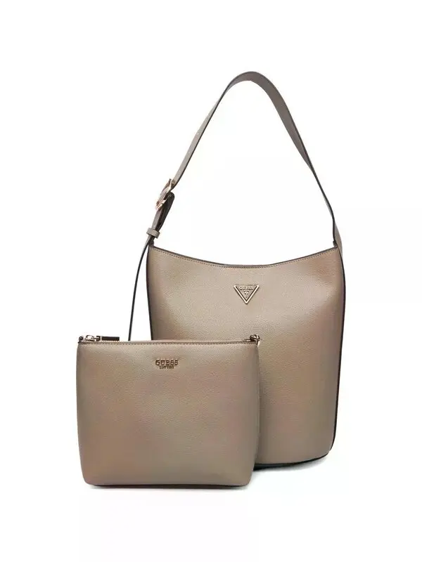 Guess Triangle Logo Shoulder Bag - Neutrals