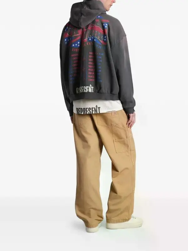 REPRESENT Graphic-print Hoodie - Grey