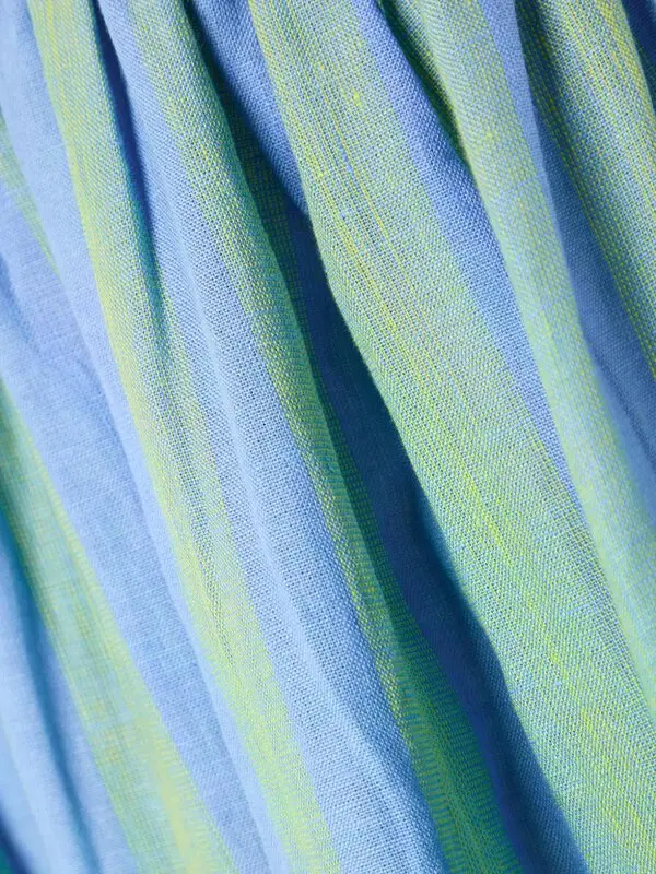 Staud Procida Striped Linen Skirt - Blue