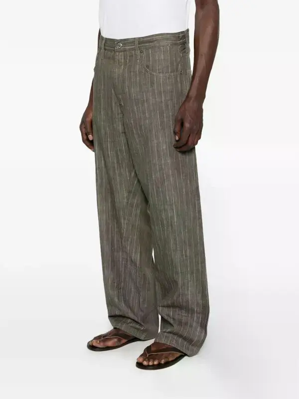 SUNFLOWER Wide Twist Striped Straight Jeans