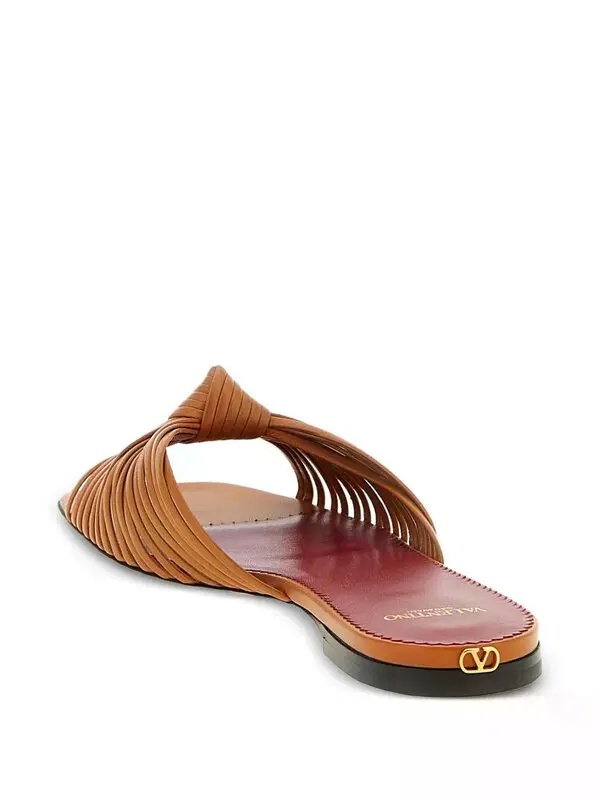 Valentino Garavani Knot Detail Leather Sandals - Brown