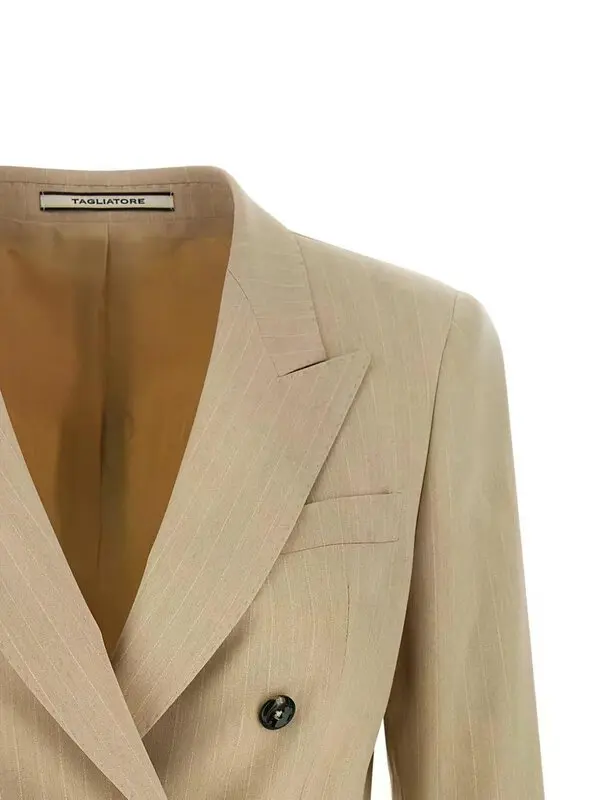 Tagliatore Pinstriped Double-breasted Blazer - Neutrals