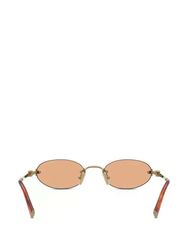 Miu Miu Oval-frame Sunglasses - Gold