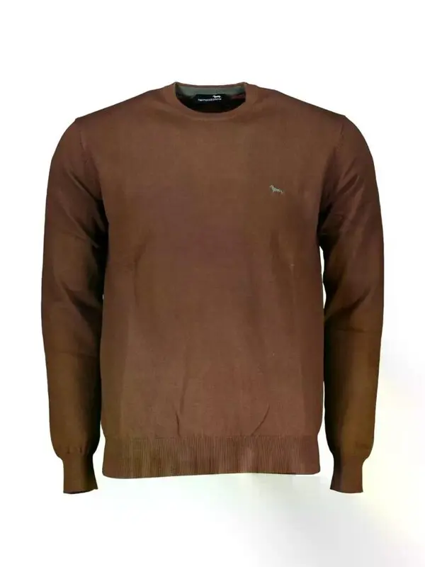 HARMONT & BLAINE Embroidered Crew-neck Sweater - Brown