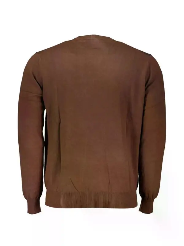 HARMONT & BLAINE Embroidered Crew-neck Sweater - Brown