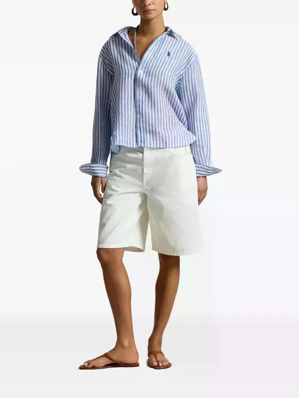 Polo Ralph Lauren Striped Linen Button-down Shirt - Blue