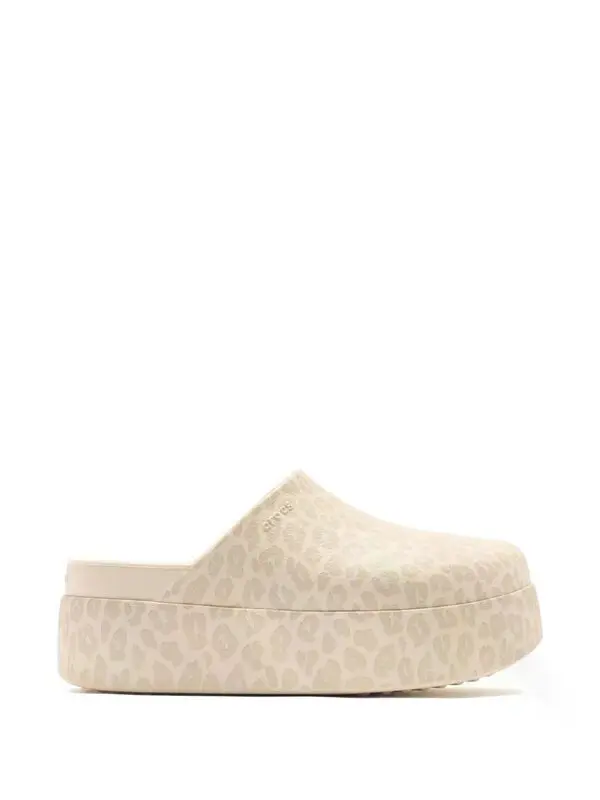 CROCS Dylan Leopard Platform Slides