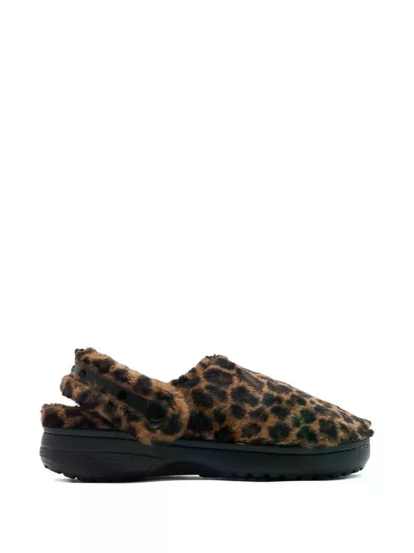 CROCS Leopard Print Furry Slippers