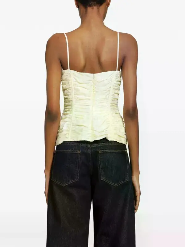Alexander McQueen Floral Jacquard Ruched Corset Top