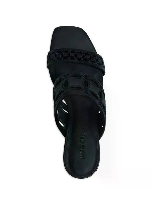 Bernardo Gemma Cut-out Block Heel Sandals - Black