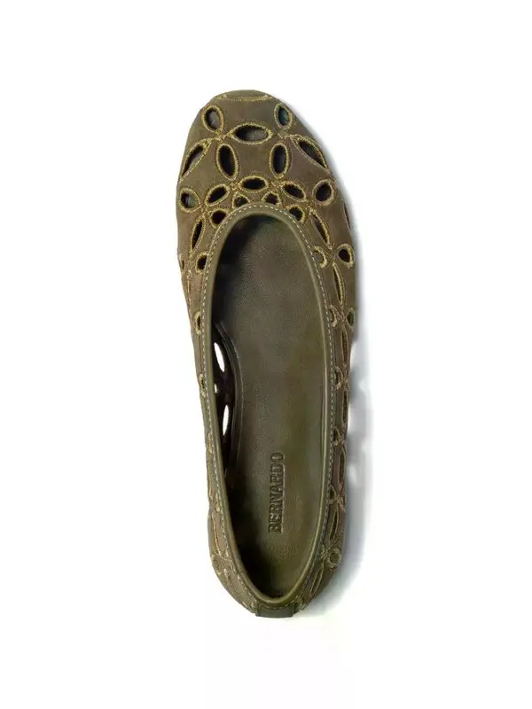 Bernardo Brie Cut-out Ballet Flats - Green