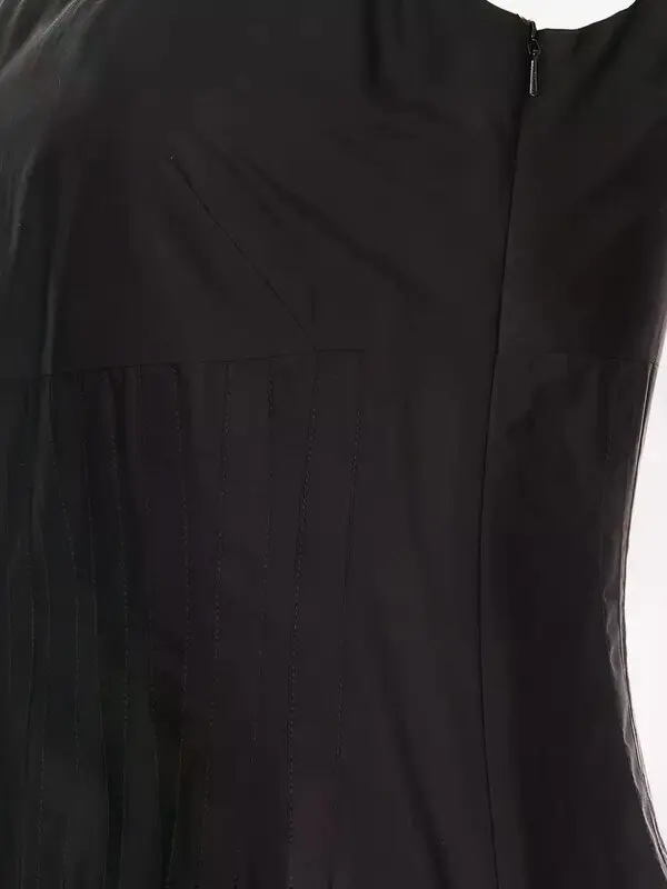Max Mara Square-neck Pleated Midi Dress
