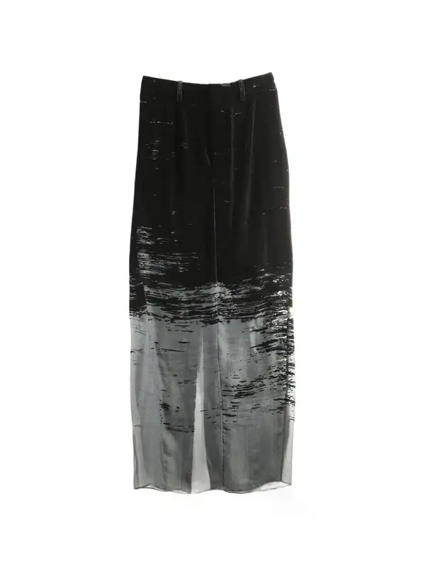 GRACE LING Glitch-effect Maxi Skirt