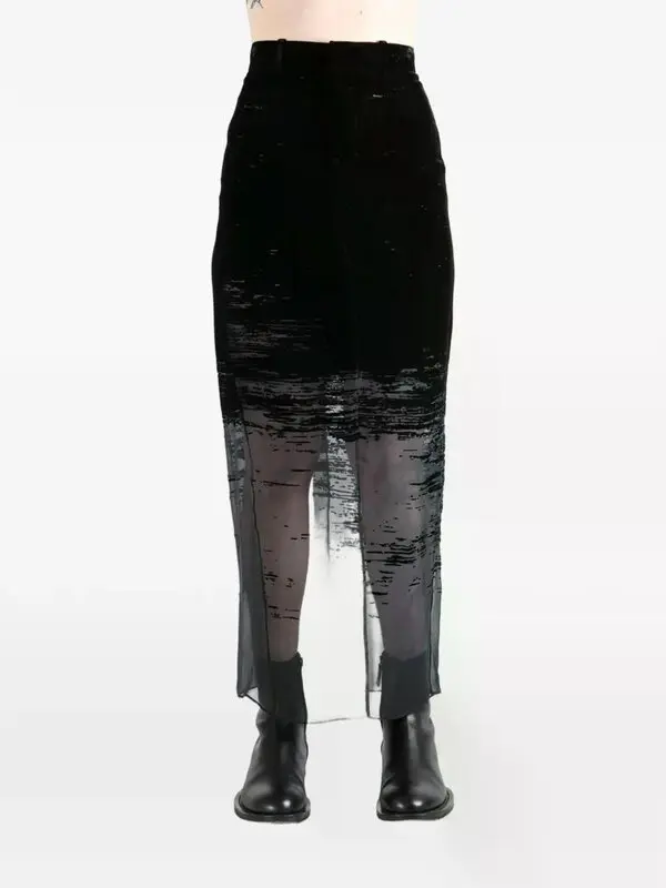 GRACE LING Glitch-effect Maxi Skirt