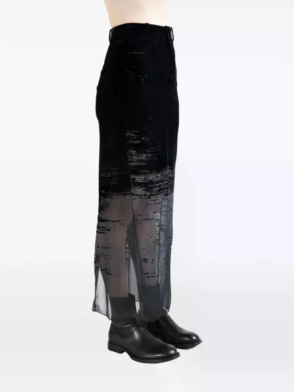 GRACE LING Glitch-effect Maxi Skirt