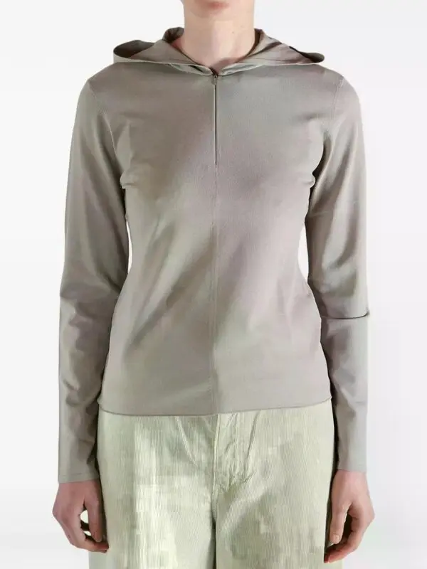 AMOMENTO Quarter-zip Slim-fit Sweater