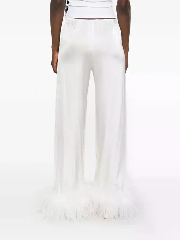 Oseree Feather-trim Drawstring Trousers