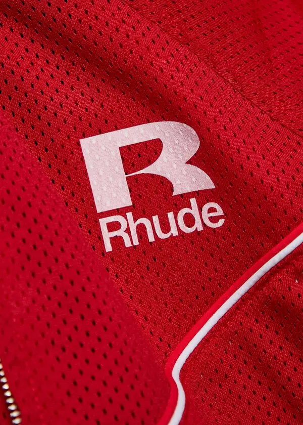Rhude Pipe-trimmed Mesh Track Jacket - Red