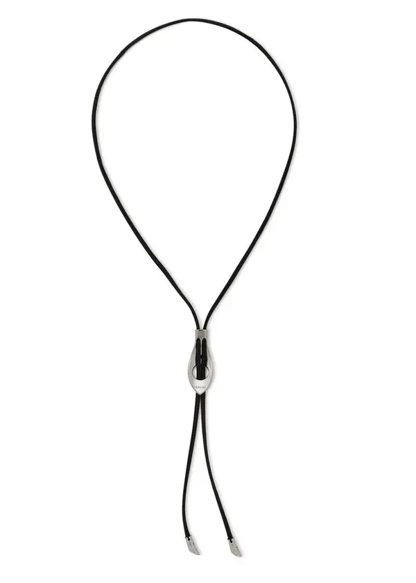 LEMAIRE Nappa Leather Bolo Tie Necklace - Silver
