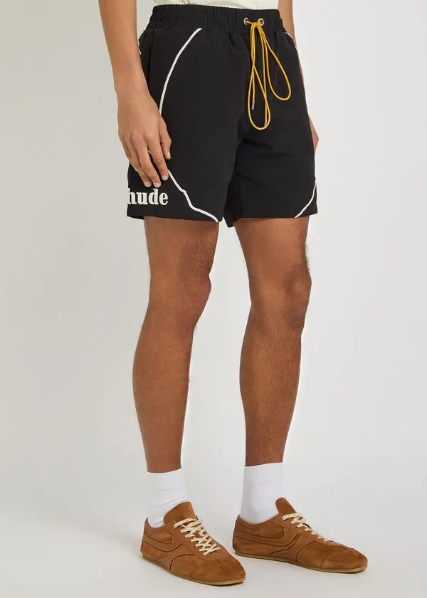 Rhude Moonlight Embroidered Shell Shorts - Black