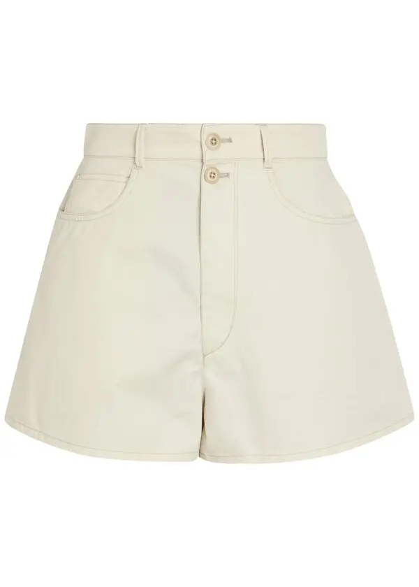 LEMAIRE Cotton High-rise Shorts - Ivory