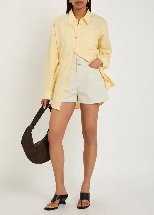 LEMAIRE Cotton High-rise Shorts - Ivory