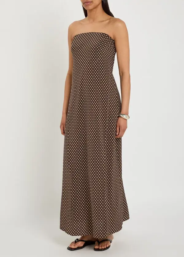 Matteau Polka Dot Silk Midi Dress
