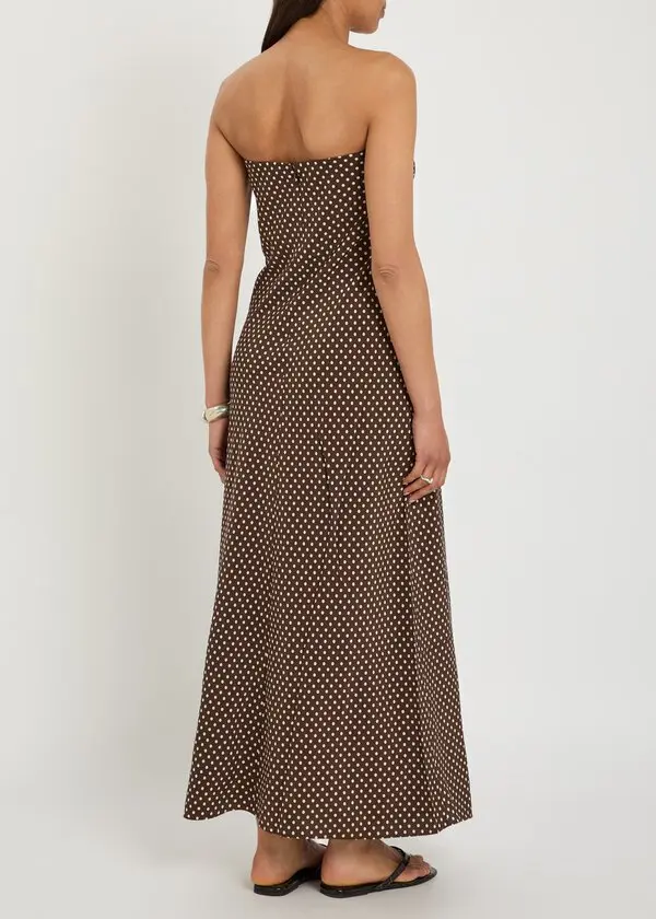 Matteau Polka Dot Silk Midi Dress