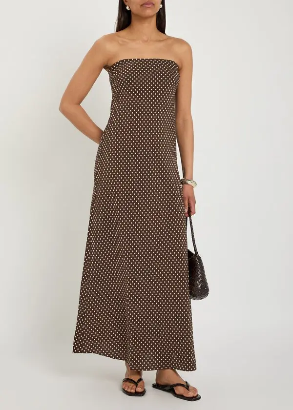 Matteau Polka Dot Silk Midi Dress
