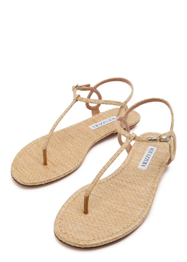 AQUAZZURA Almost Bare Woven Sandals - Cream