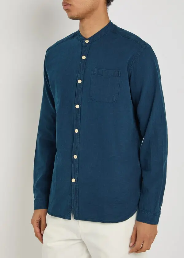 Oliver Peoples Grandad Cotton Shirt - Indigo